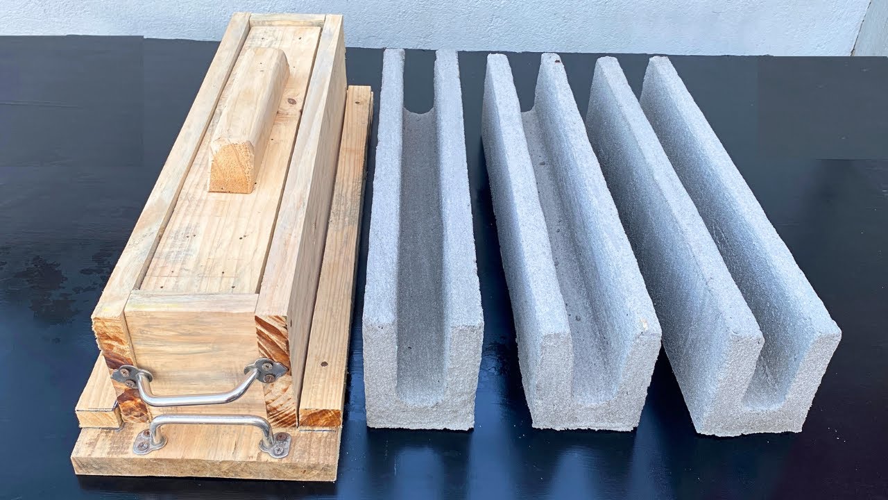 Fancy wooden cement brick mold design - YouTube