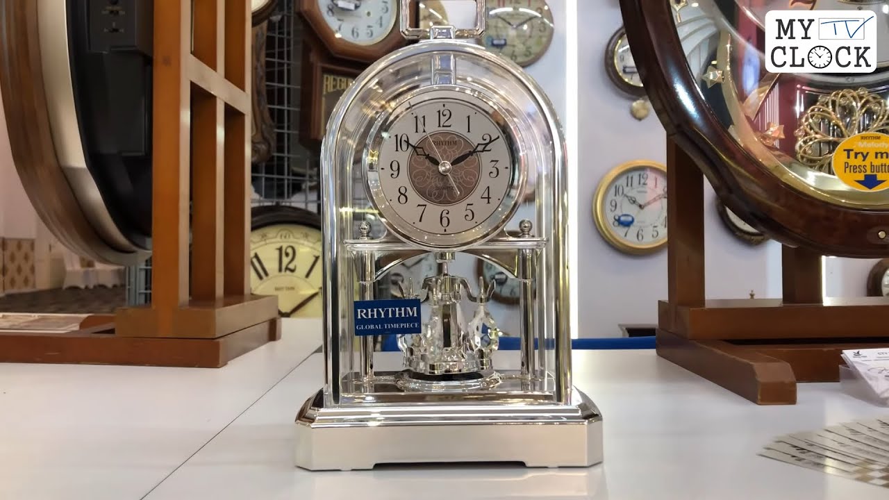 Rhythm Chrome Arched Mantel Clock with Rotating Pendulum 4SG744WR19 ...