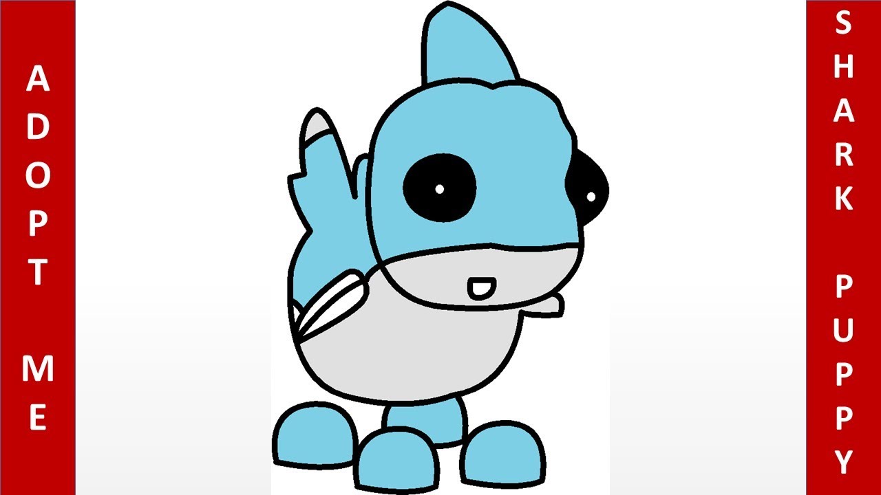 How to Draw a Puppy Shark From Roblox Adopt Me - YouTube