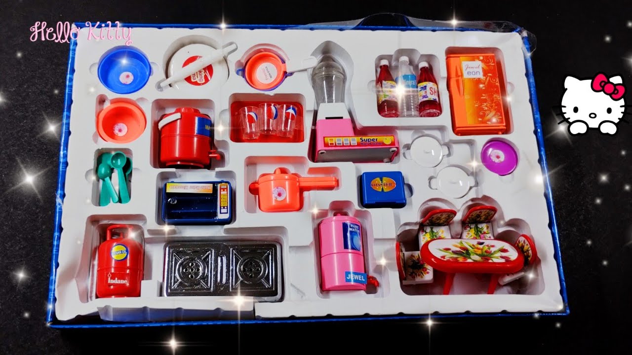 7 Minutes Satisfying With Unboxing Hello Kitty Miniature Kitchen Set ...