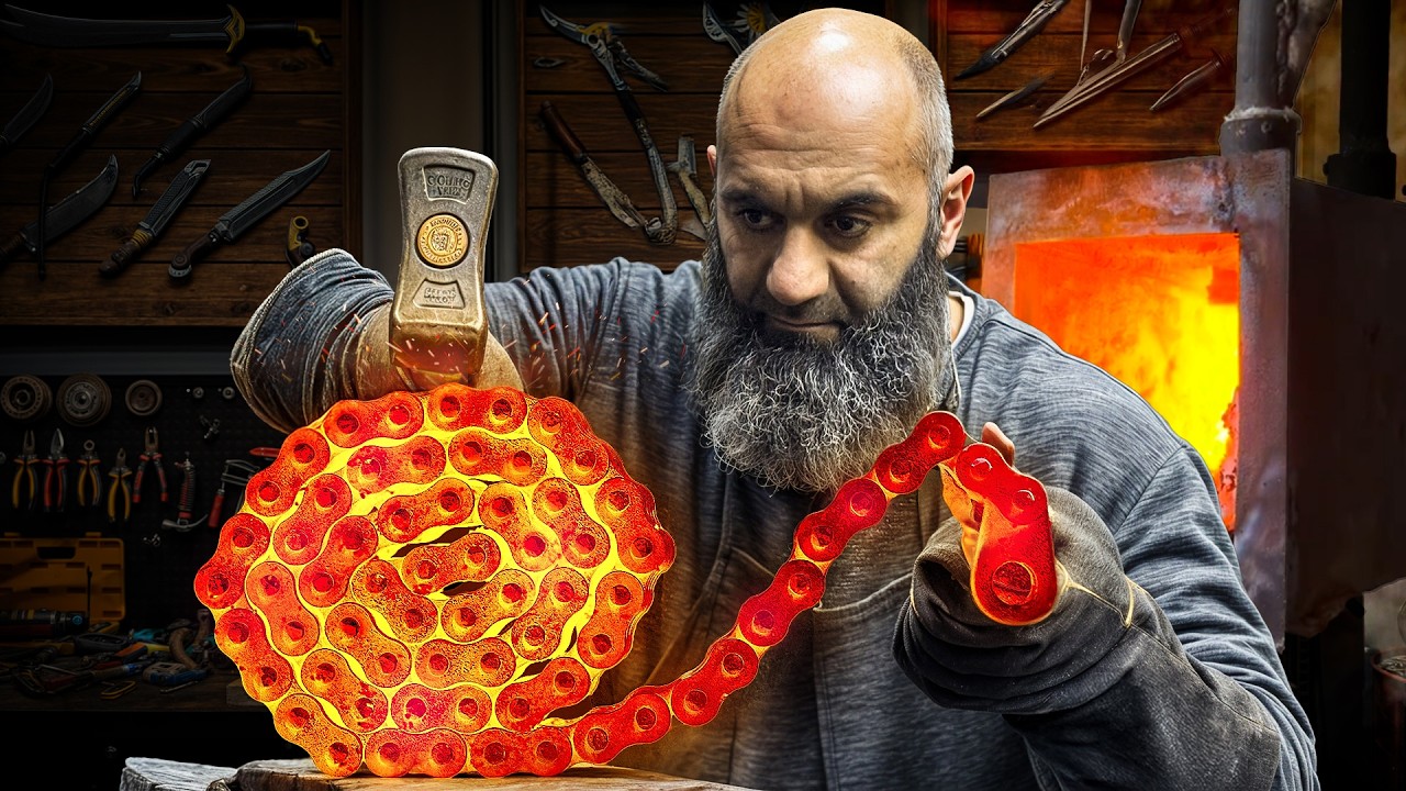 Forging Two Extreme Knives From a Rusty Chain and a Drill Bit - YouTube