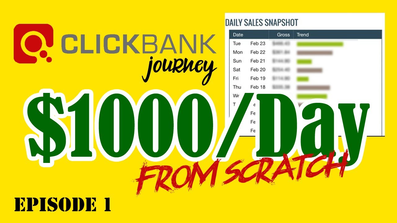 (Episode 1) My Clickbank Journey $0-$1000/Day Make Money Online ...