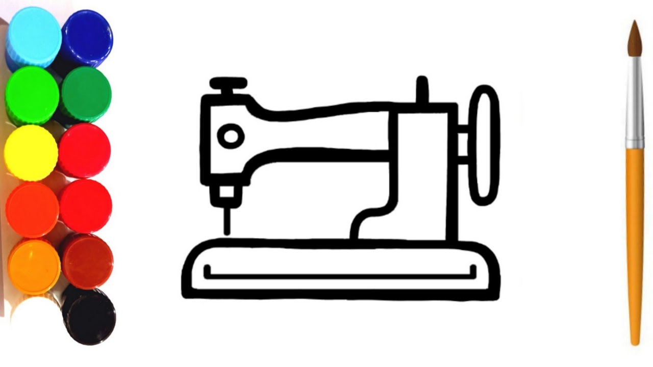 Sewing Machine Drawing, Painting and Coloring for kids and toddlers ...