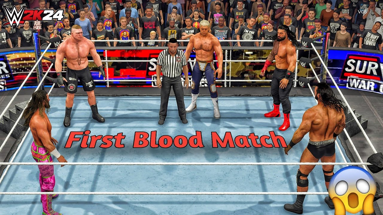WWE 2K24 - 5-Man First Blood Match For The WWE Championship [4K60 ...