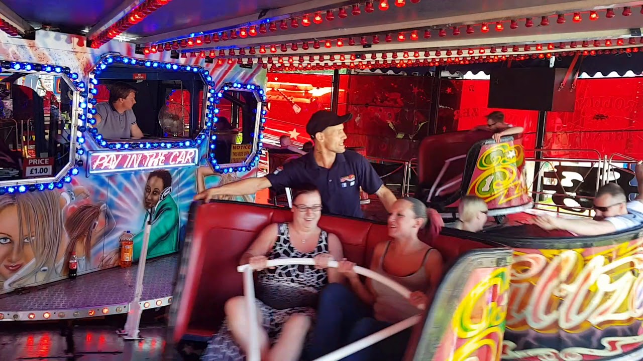 Keith turners rolling thunder waltzer off ride Stanley funfair 2018 ...