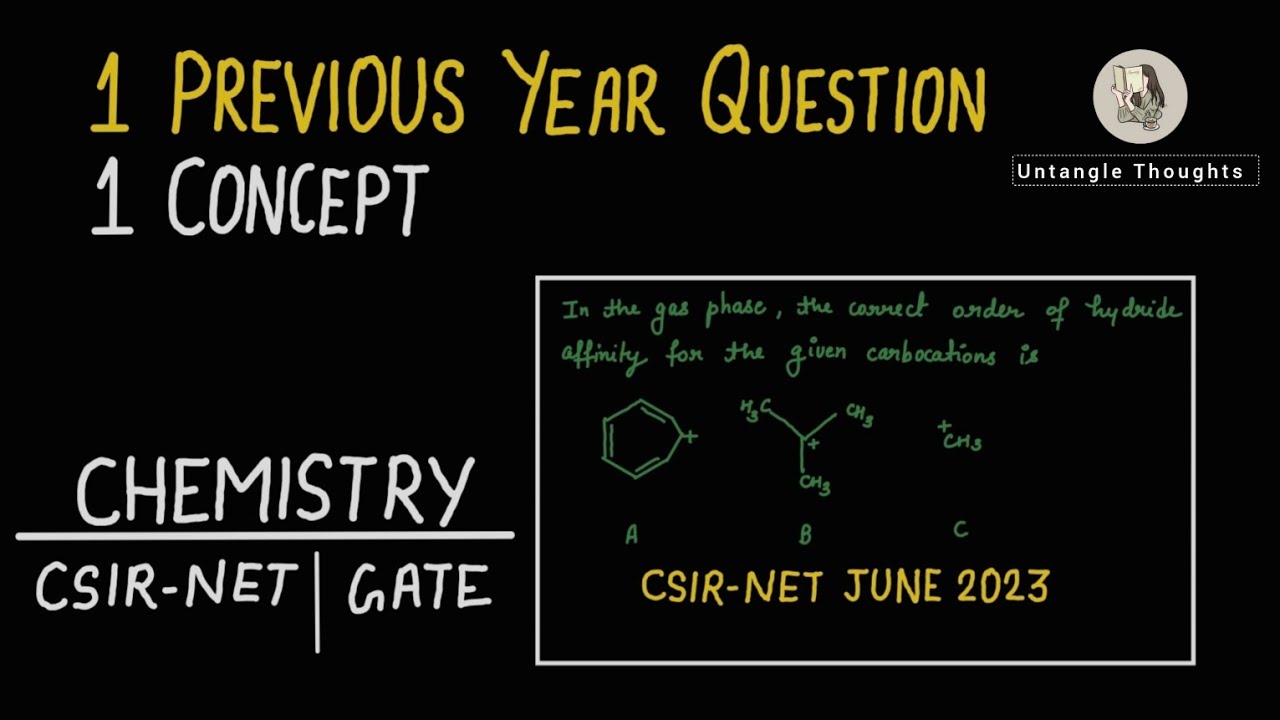 CSIR-NET (chemical sciences) | Hydride Affinity | Carbocation ...