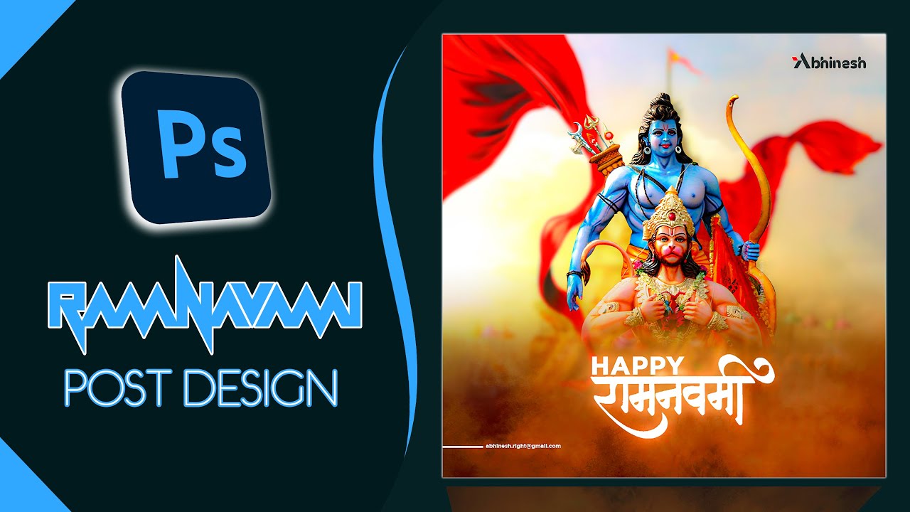 Ram Navami Banner poster Design in Photoshop || राम नवमी 2021 ...