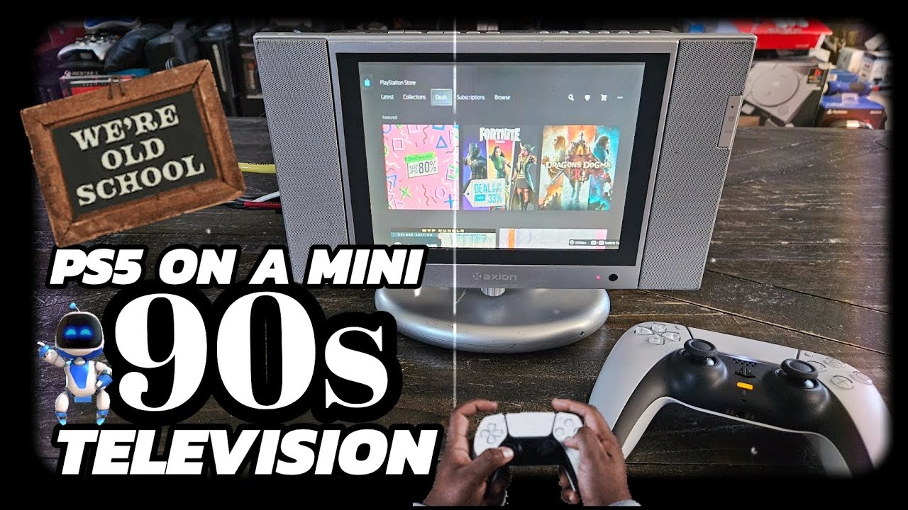 PLAYING PS5 ON A 90S MINI TV - YouTube