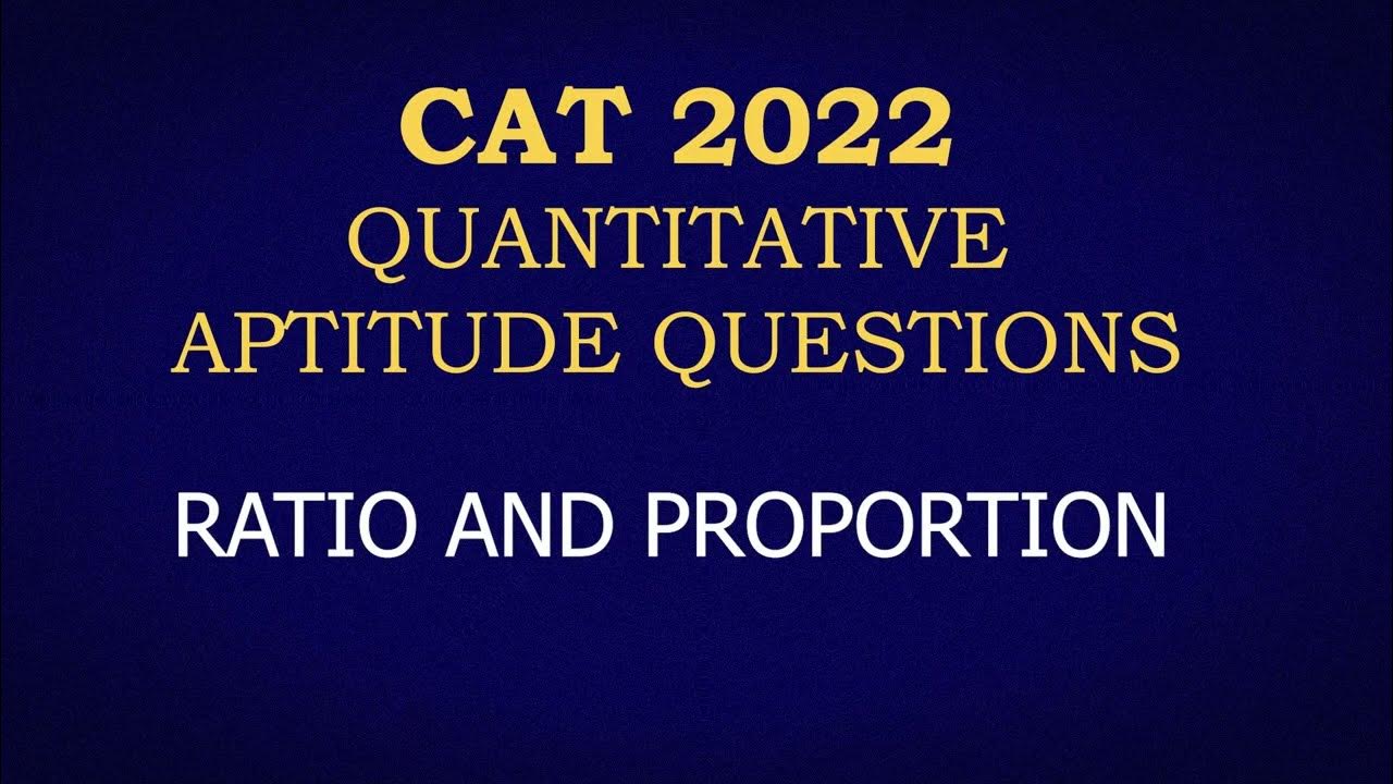 CAT QUANTS PREVIOUS YEAR RATIO AND PROPORTION QUESTION - YouTube