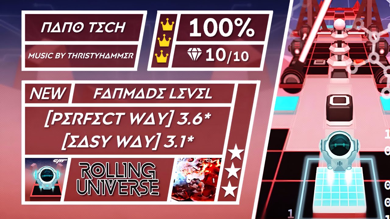 Rolling Universe | Rolling Sky Edit - Nano Tech (FANMADE LEVEL) [100% ...