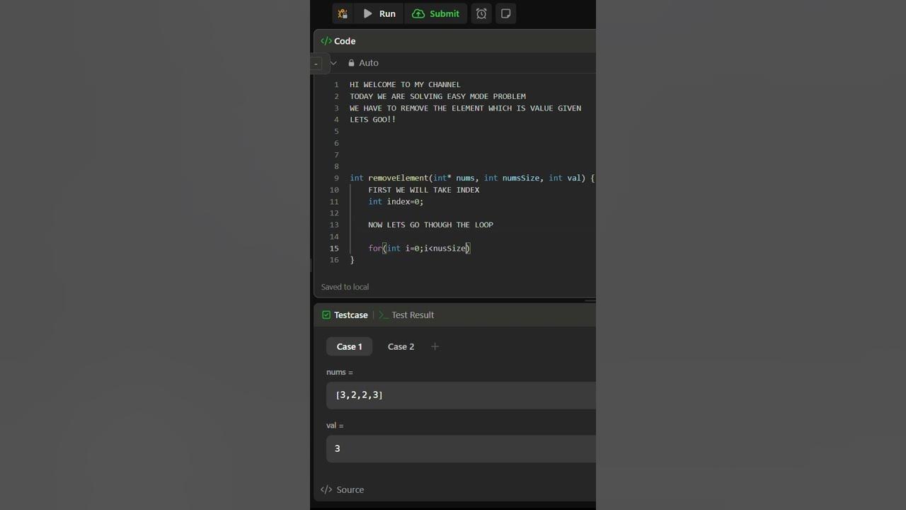 Remove Element || LeetCode #shorts - YouTube