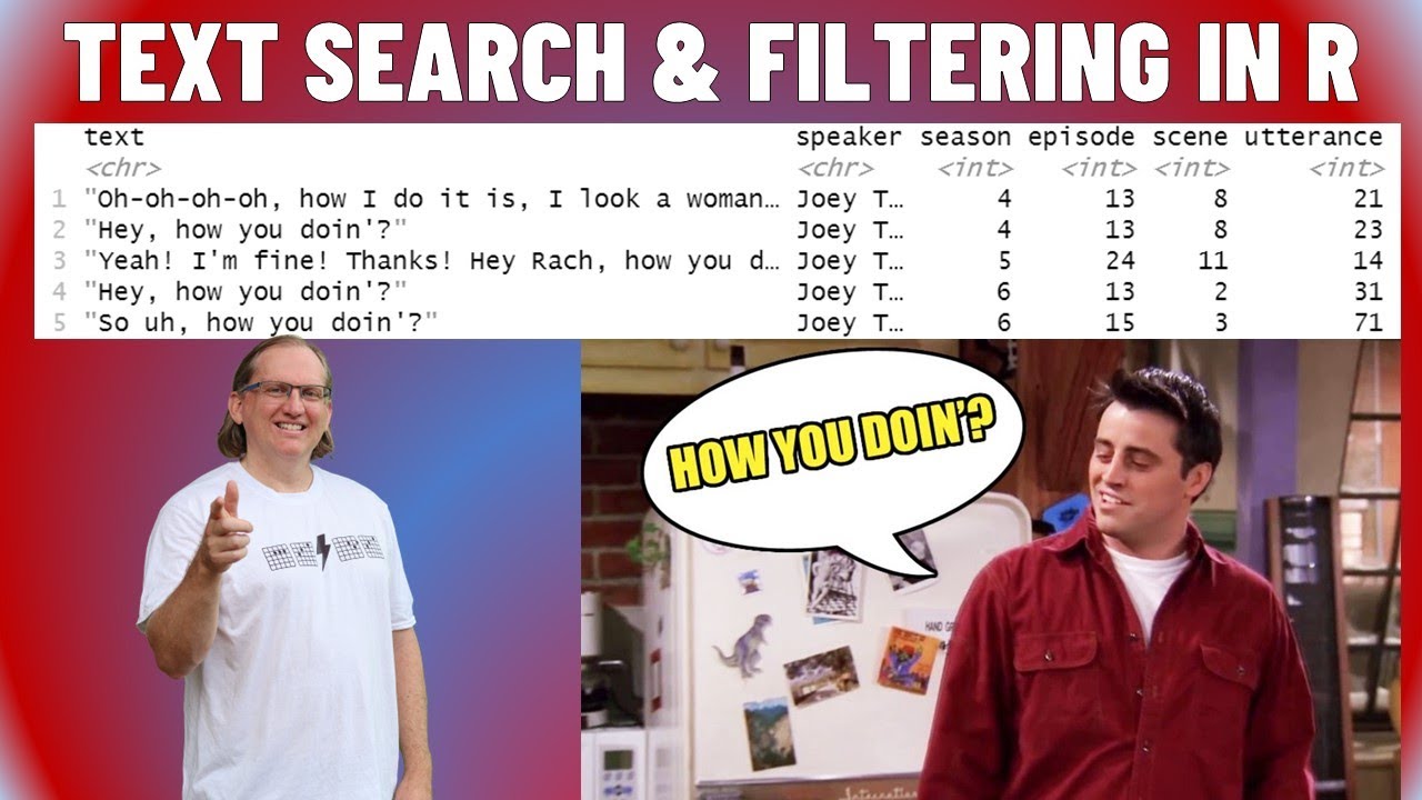 How to Search & Filter Text in R (with the Friends transcript) - YouTube