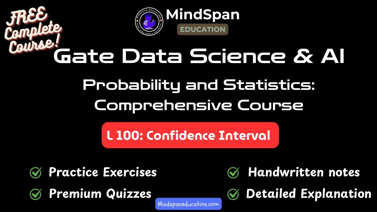 100. Confidence Interval | Probability and Statistics for gate DA | MindSpan Education - YouTube
