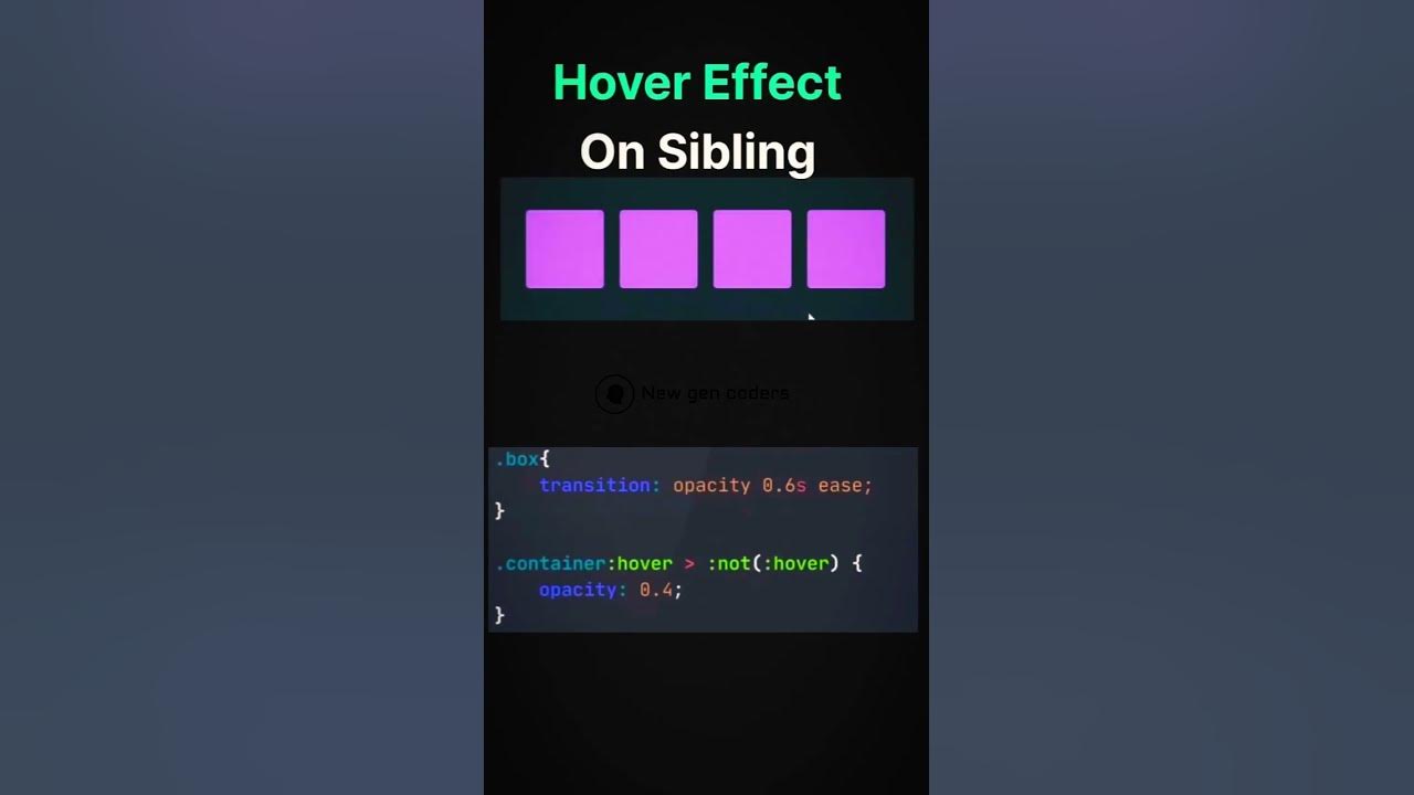 Hover Effect On Sibling In Css Learncoding Css Html Important