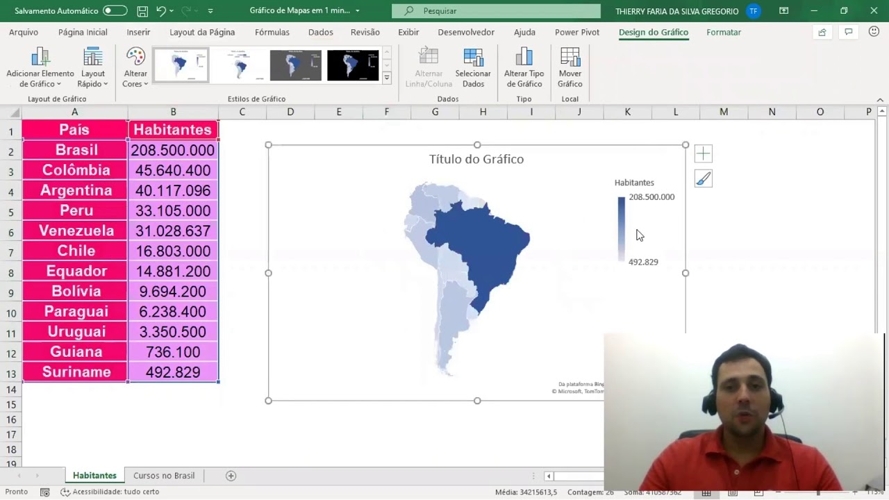 Aprenda a fazer Gráfico de Mapa no Excel em 1 minuto. - YouTube
