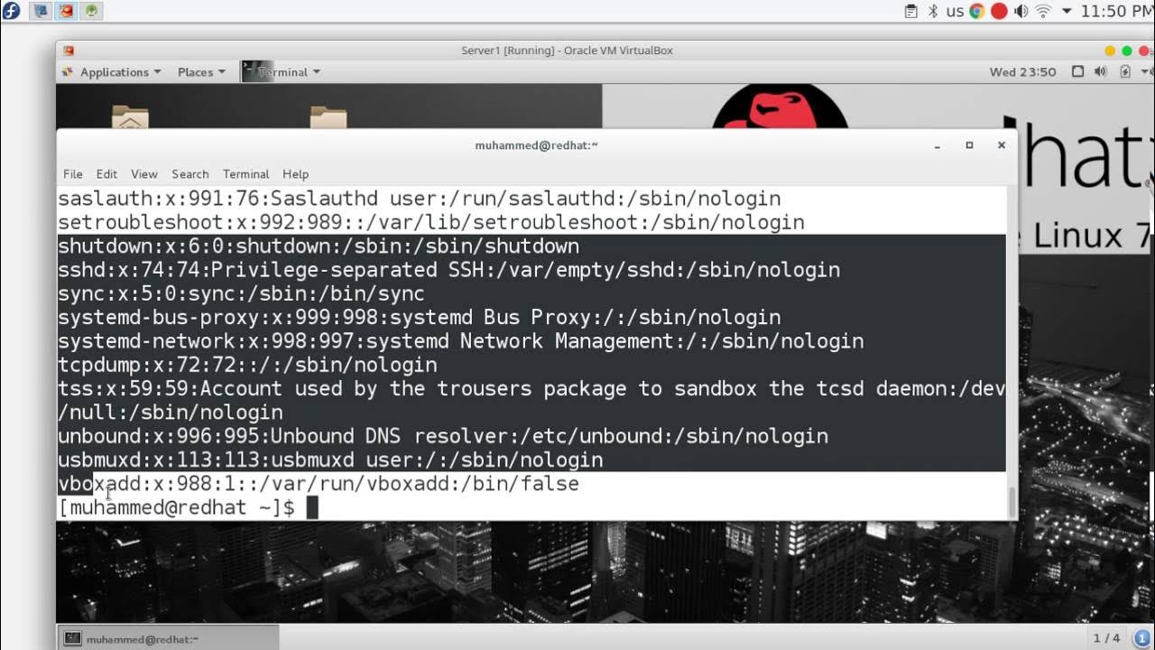 58 RHEL7 RHCSA File Contents and Output - YouTube