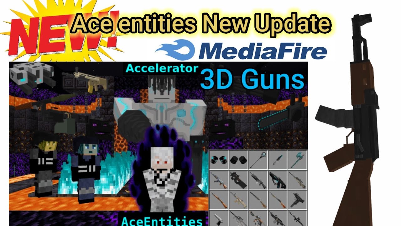 3D Guns for minecraft! Ace entities new Update - YouTube