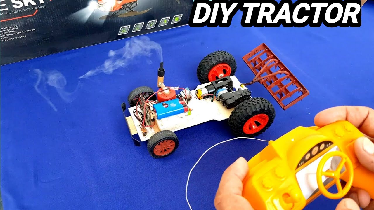 How to make rc tractor from cardboard PART(1) tractor machine easy ...