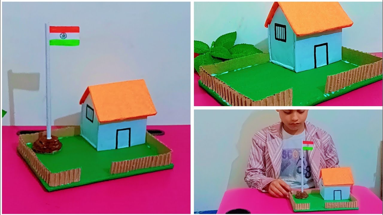 easy to make tiranga house for school project || step by step for ...
