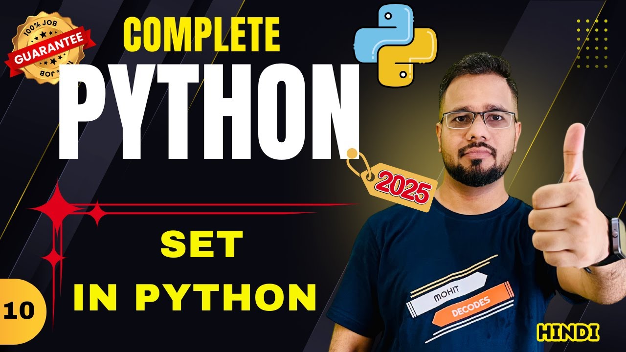 Python Tutorial in Hindi #10 - Sets - YouTube