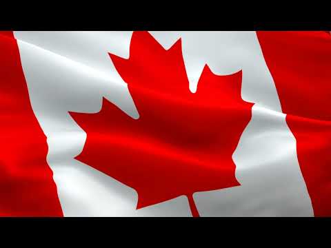 Canadian Flag Waving in the wind digitally created - Video Loop