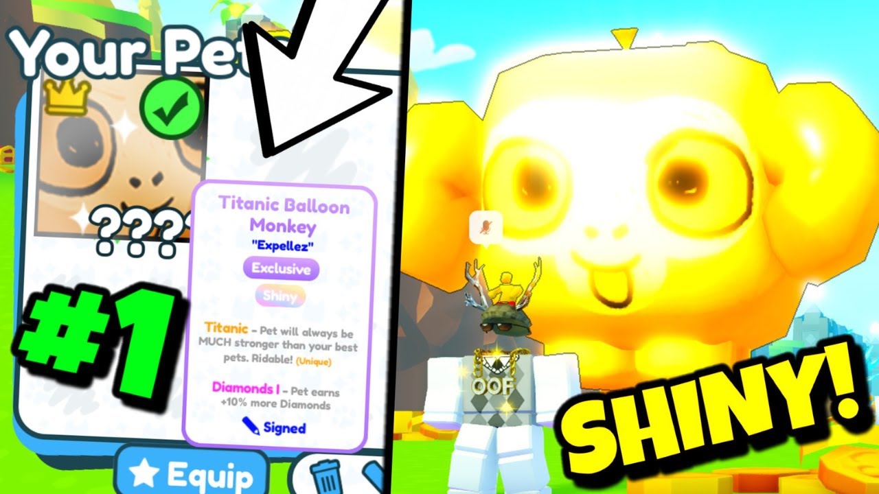 1st Ever SHINY TITANIC BALLOON MONKEY In Pet Simulator X! (Insane ...