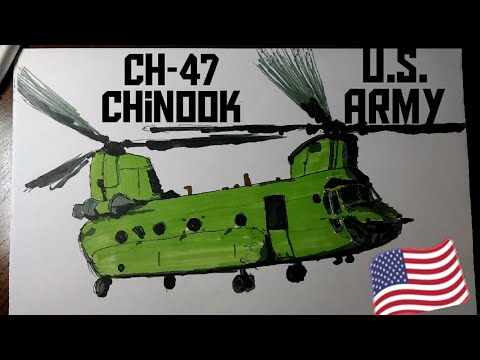 CH-47 Chinook drawing and colored - YouTube
