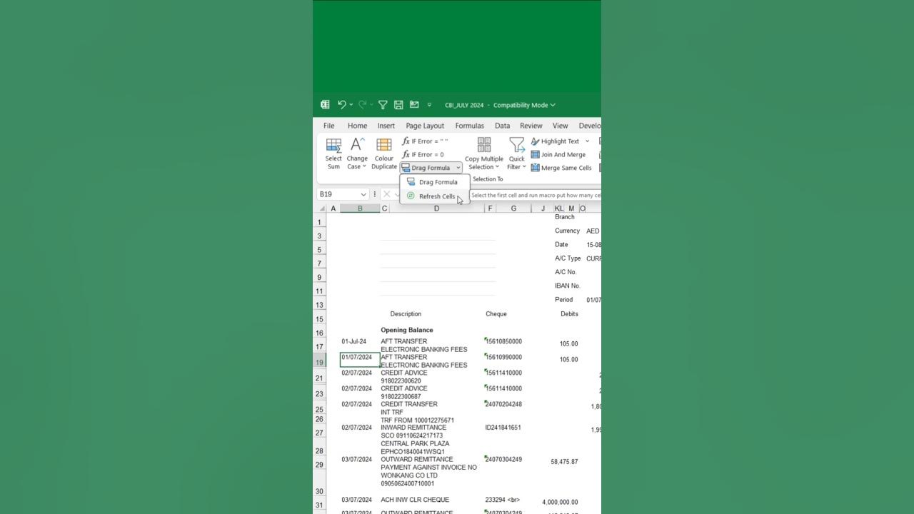 How to Correct date and numbers in excel ( Refresh cells ) - YouTube