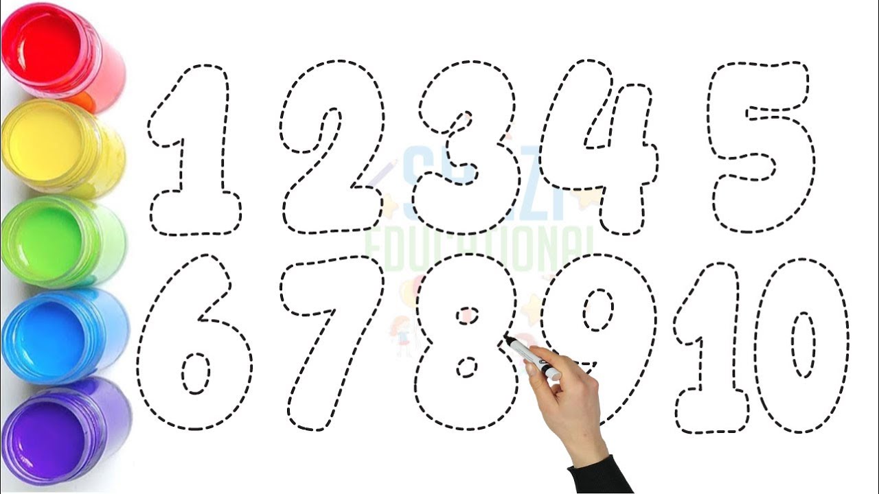 How to Draw Numbers 1 to 10 Easy Step by Step for Kids - YouTube