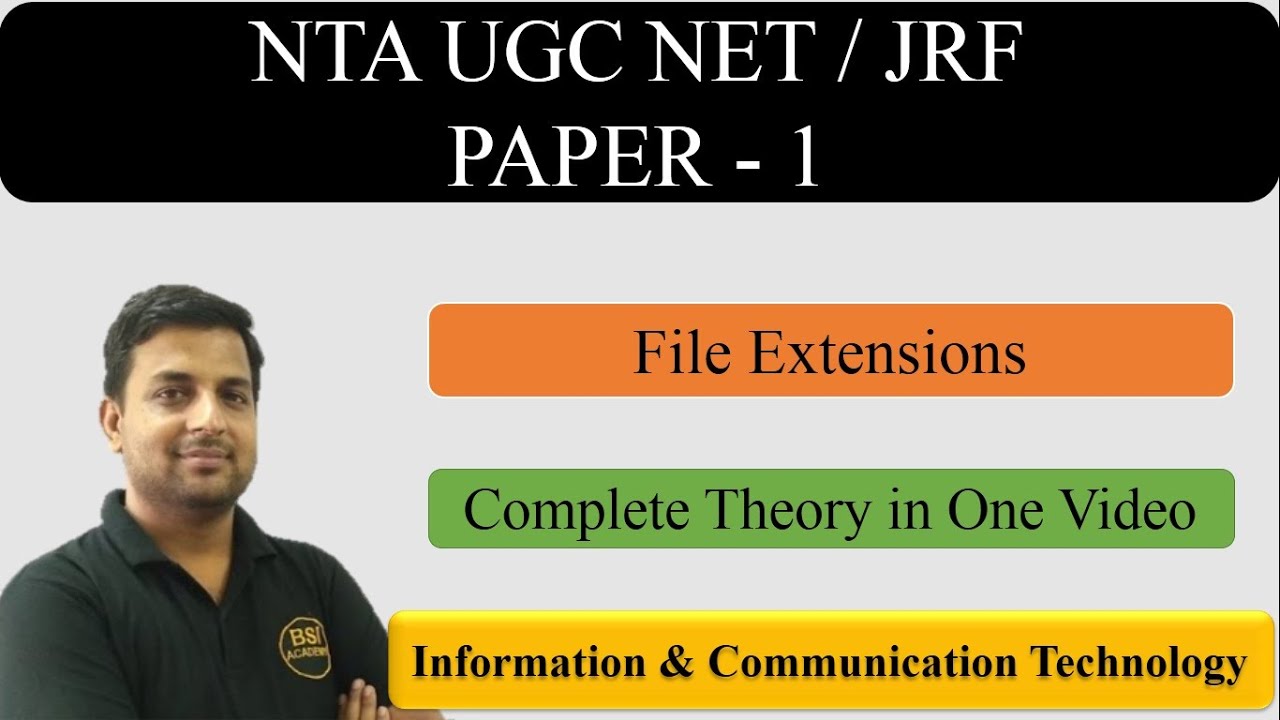 Important File Extensions || ICT || Lecture 9 || NTA UGC NET Paper 1 # ...