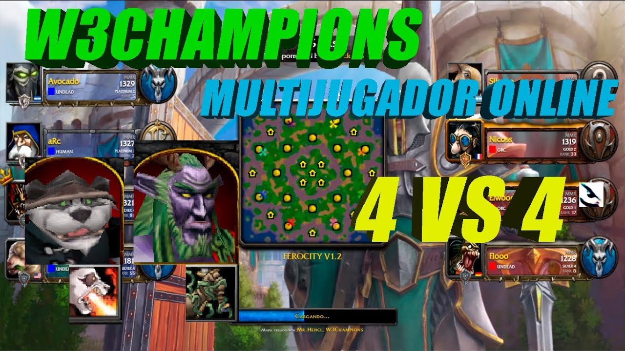 Warcraft 3 W3champions Multijugador Online 4 vs 4 (NE) - YouTube