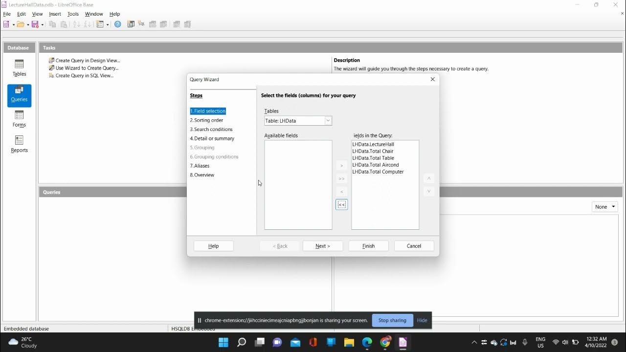 How to create queries of database by using LibreOffice? - YouTube