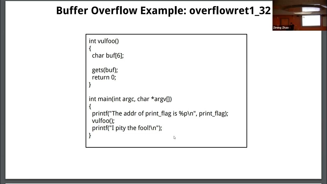 Northeastern CY 5770 Fall 2024 [Week 3 Lecture 2 Buffer Overflow (Return Address)] - YouTube