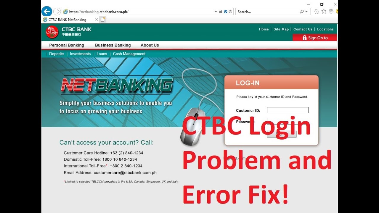 CTBC Login Problem and Error Solved! - YouTube