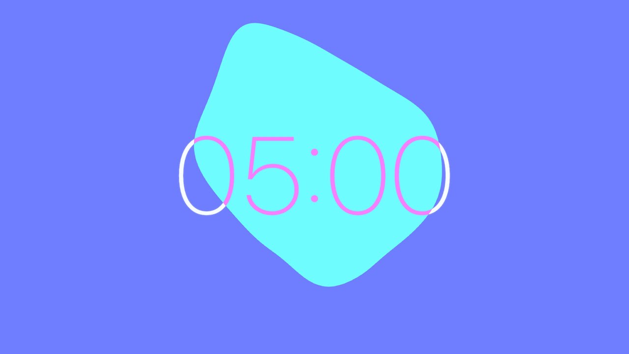 5 Minute Animated Trippy Cyan Purple Neon Moving Blob Timer With End ...