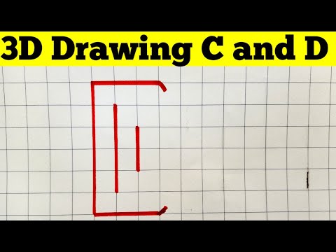 How to Draw 3D letter C and D || Trick Art on Line Paper