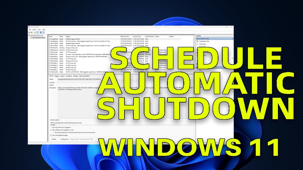 How To Schedule Automatic Shutdown in Windows 11 - YouTube