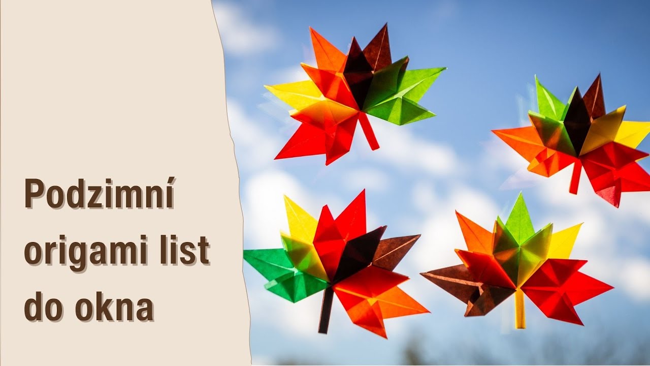 Origami návod – podzimní list do okna - YouTube