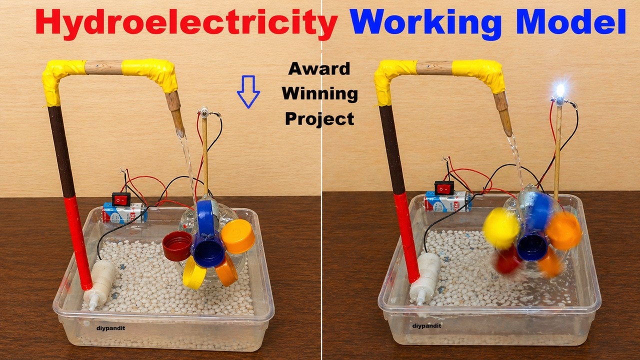 hydroelectricity working model for science project - diy - diypandit ...