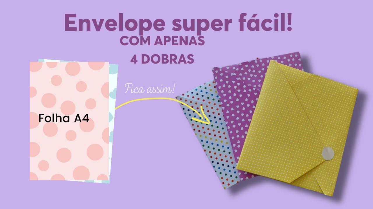 Envelope súper fácil com papel A4/Dobradura criativa de envelope ...