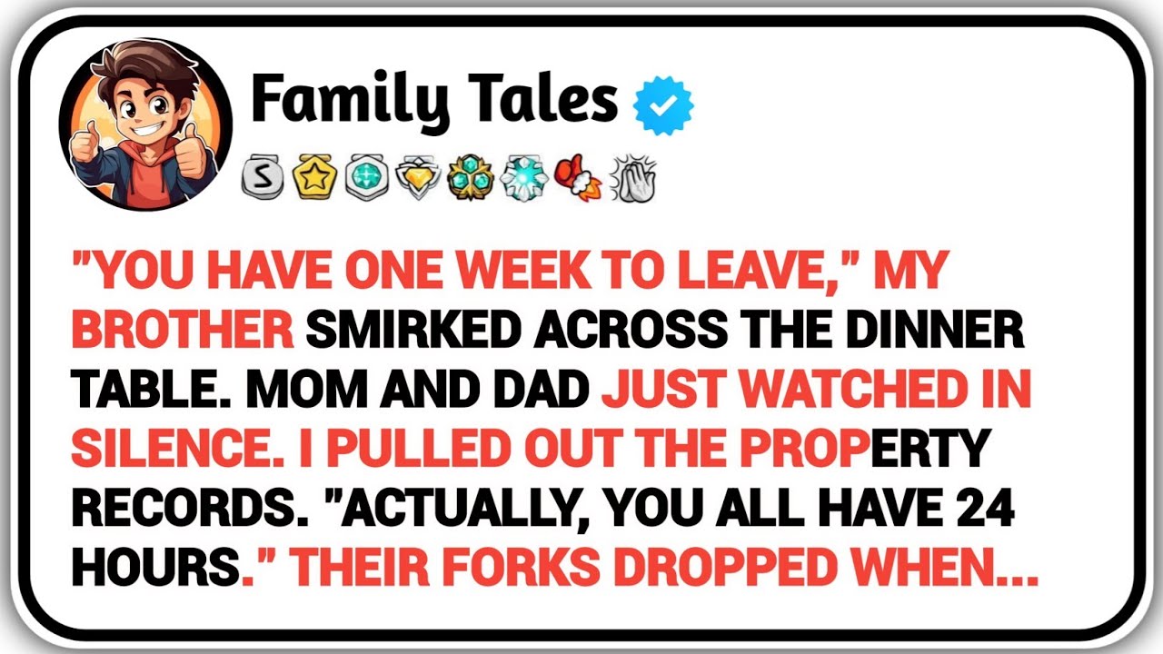 “You Have One Week to Leave” — My Brother Said with a Smirk. But He ...