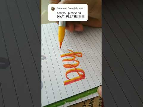 Diya Name Calligraphy | Magical Calligraphy Lettering #shortvideo # ...