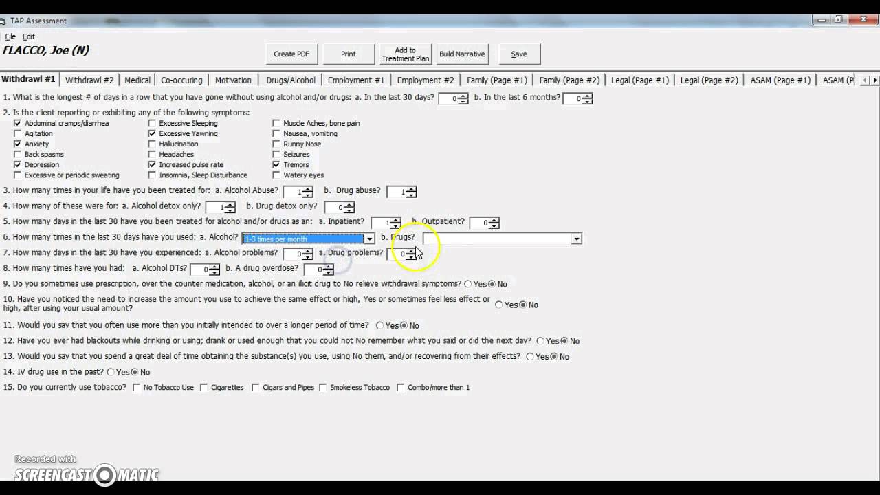 Creating a new TAP Assessment and editing an existing TAP Assessment ...