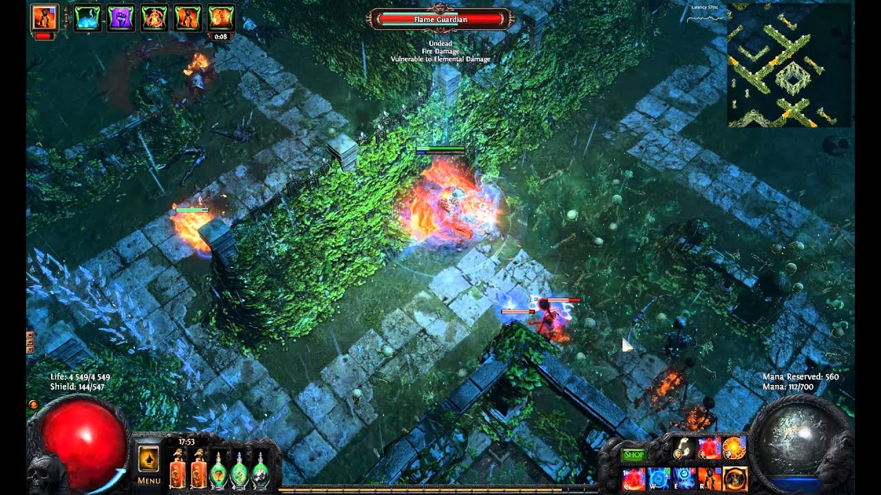 POE 2.0: Flameblast + Vaal RF build = 78 Courtyard - YouTube