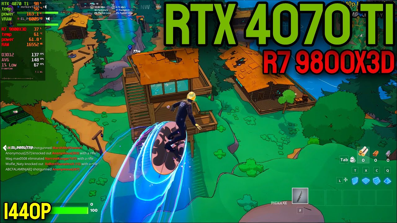 RTX 4070 Ti + R7 9800X3D - Fortnite: The Simpsons - 1440p - All ...