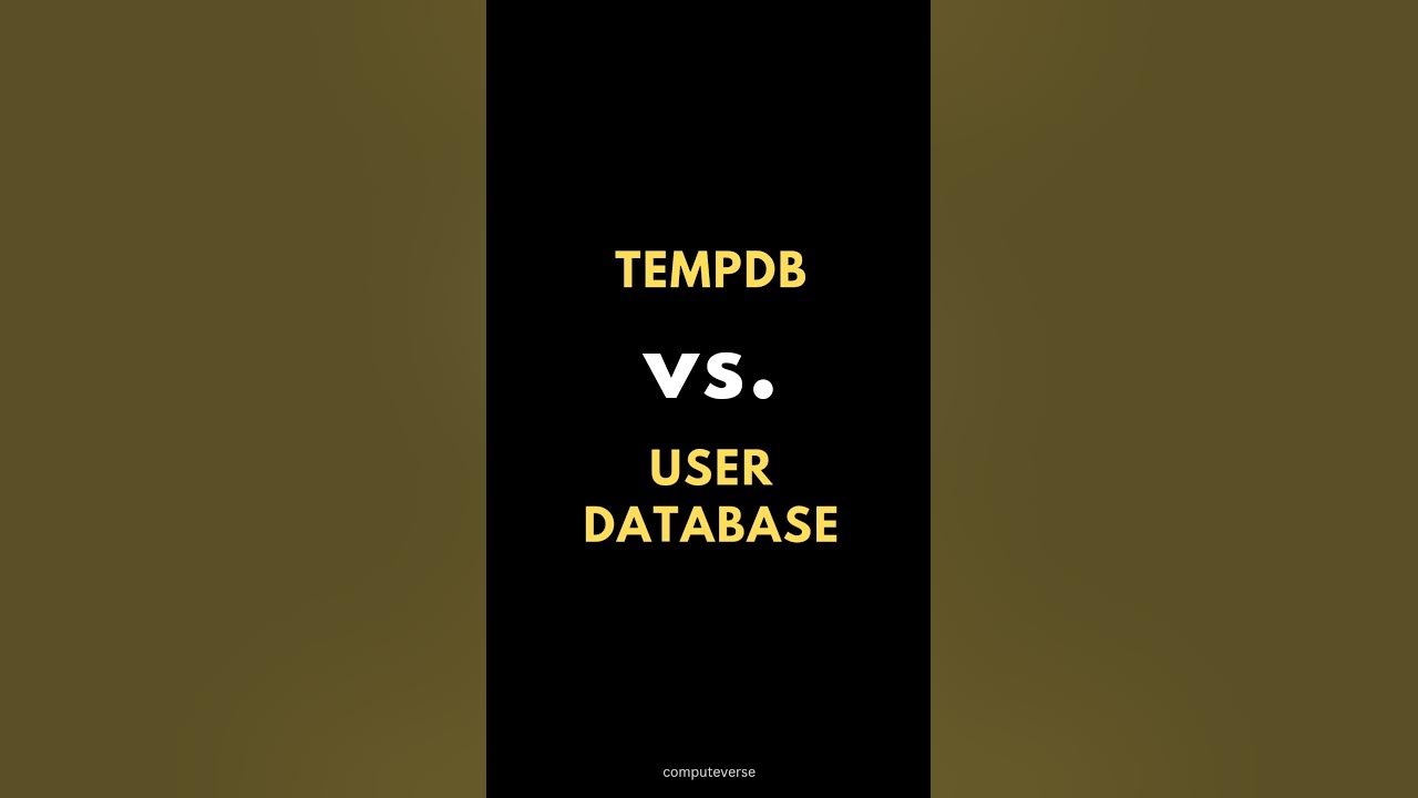 SQL TEMPDB Vs. USER DATABASE Storage ️ #coding #sql #programming # ...
