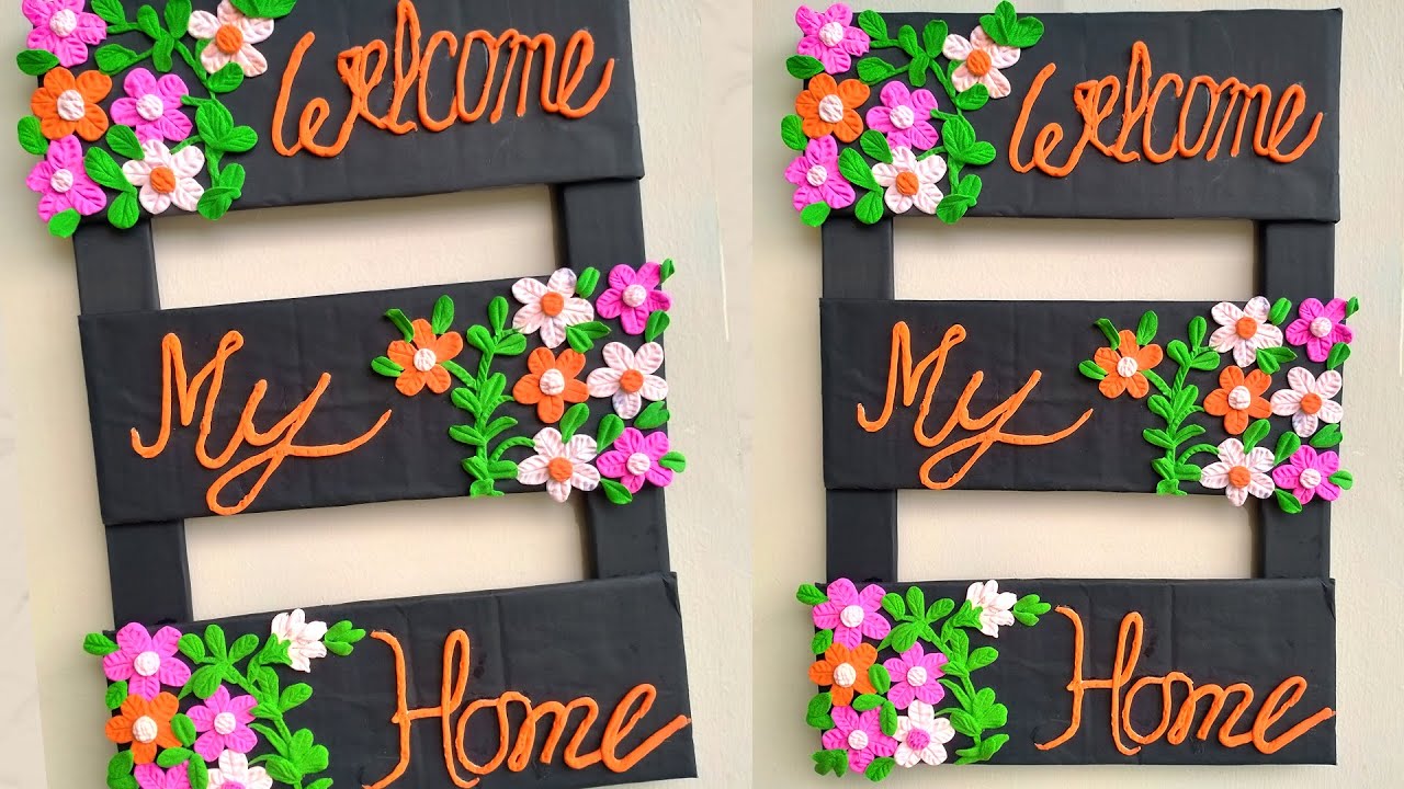 HOW TO MAKE BEAUTIFUL CRAFT WITH CLAY WELCOME MY HOME 🏡 | Very Easy To ...