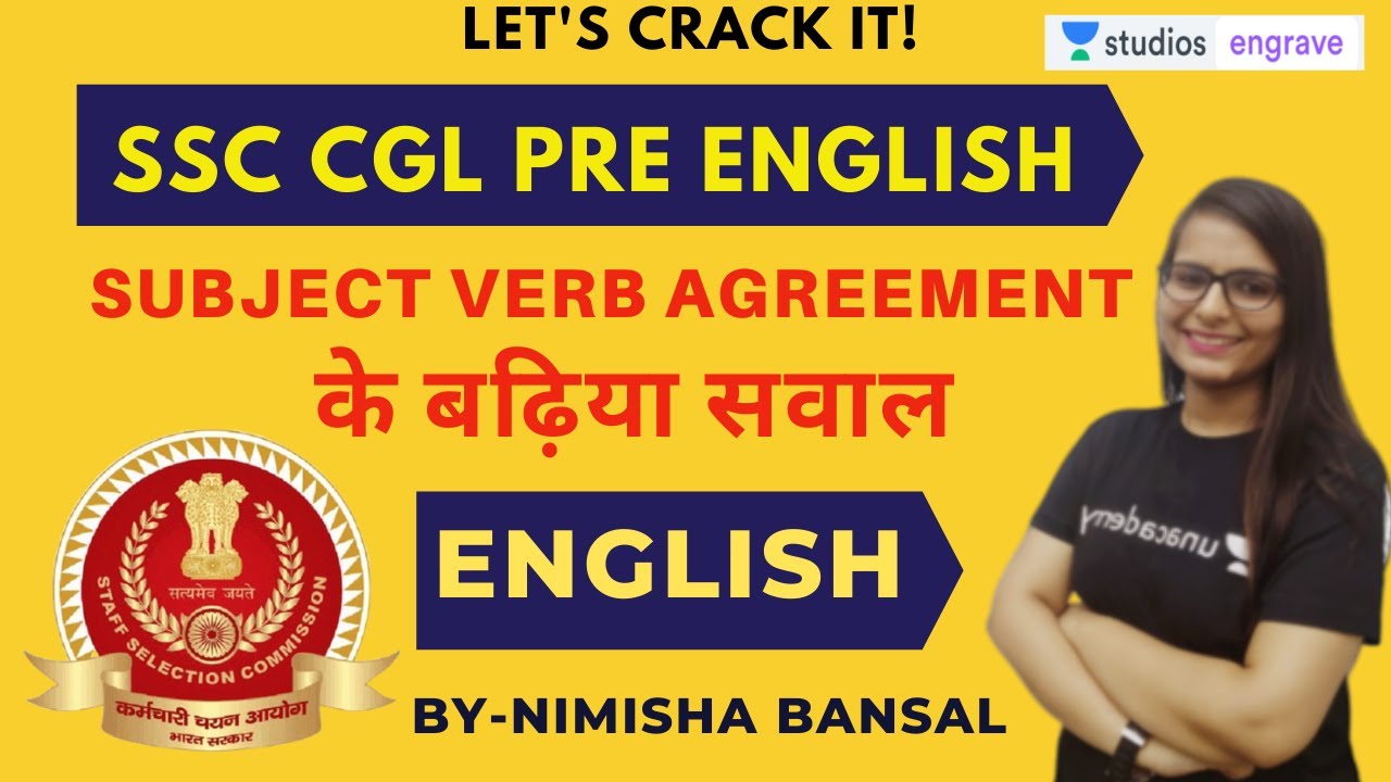Subject Verb Agreement Questions | Target CGL 2019 | Nimisha Bansal ...