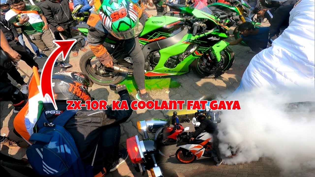 26 January ride | zx-10r ka coolant fat gaya | crazy reaction Azad Hind ...