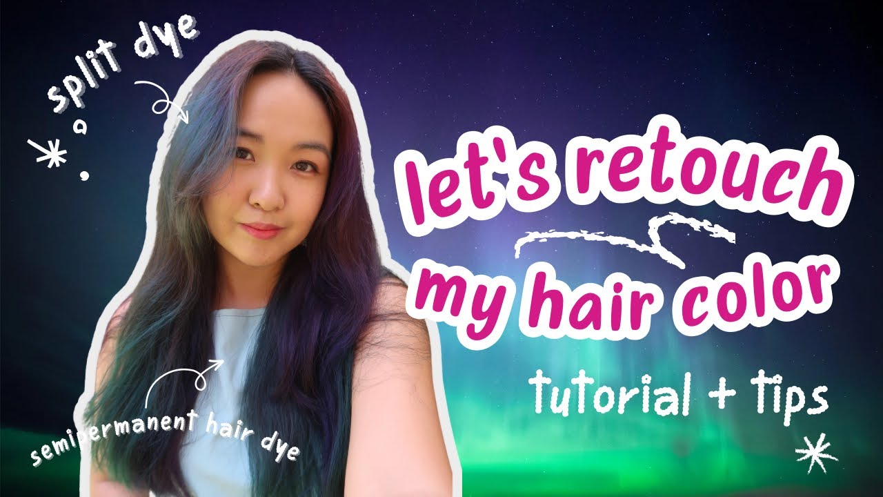 Green Purple Split Dye using Semipermanent Hair Dye | Tutorial + Tips ...